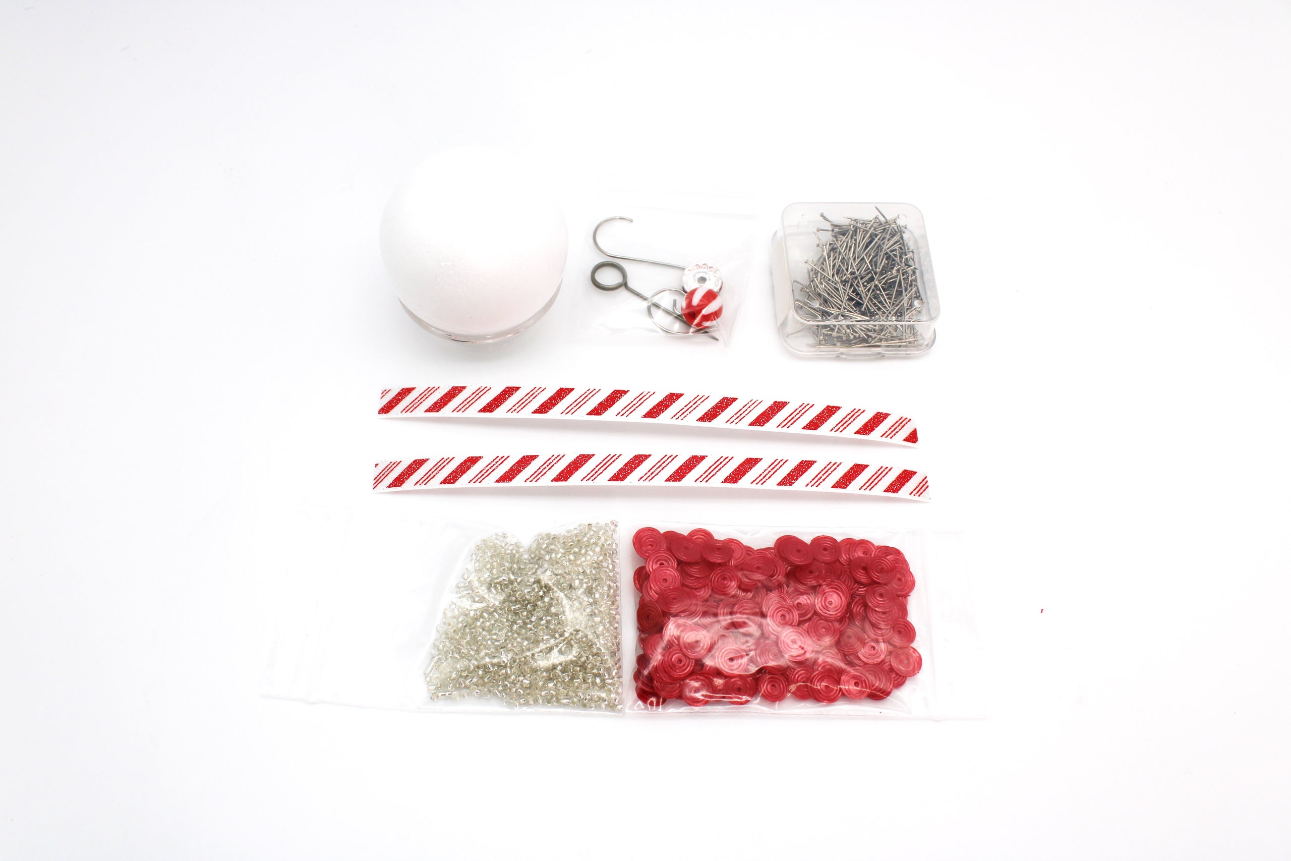 DIY Sequin Ornament KIT Nostalgic Peppermint - Classic Christmas Red ...